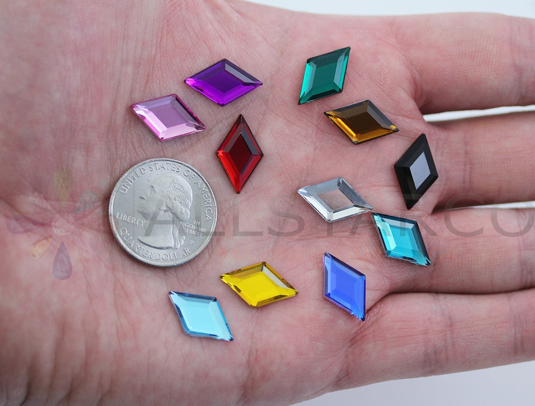 18x11mm Flat Back Diamond Acrylic Jewels Costume Cosplay Jewelry Making ...