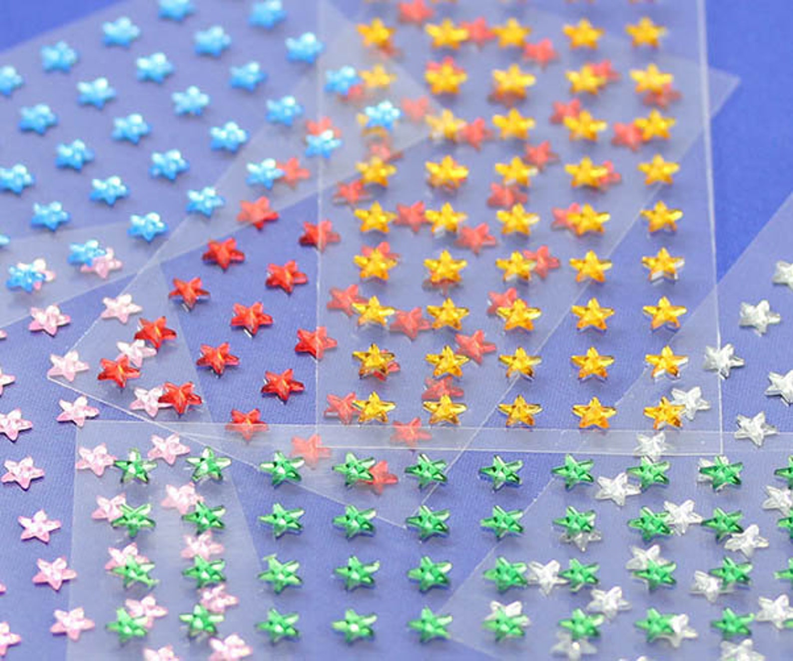 250 PCS Crystal Clear Acrylic Stick on Star Rhinestones Self Adhesive ...