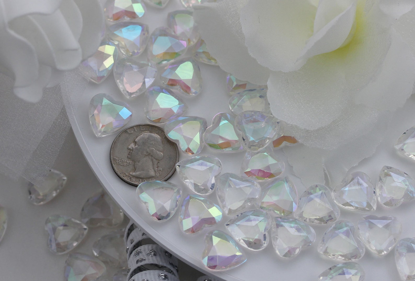 16mm Heart Decorating Gems AB Coating for Table Scatter Wedding ...