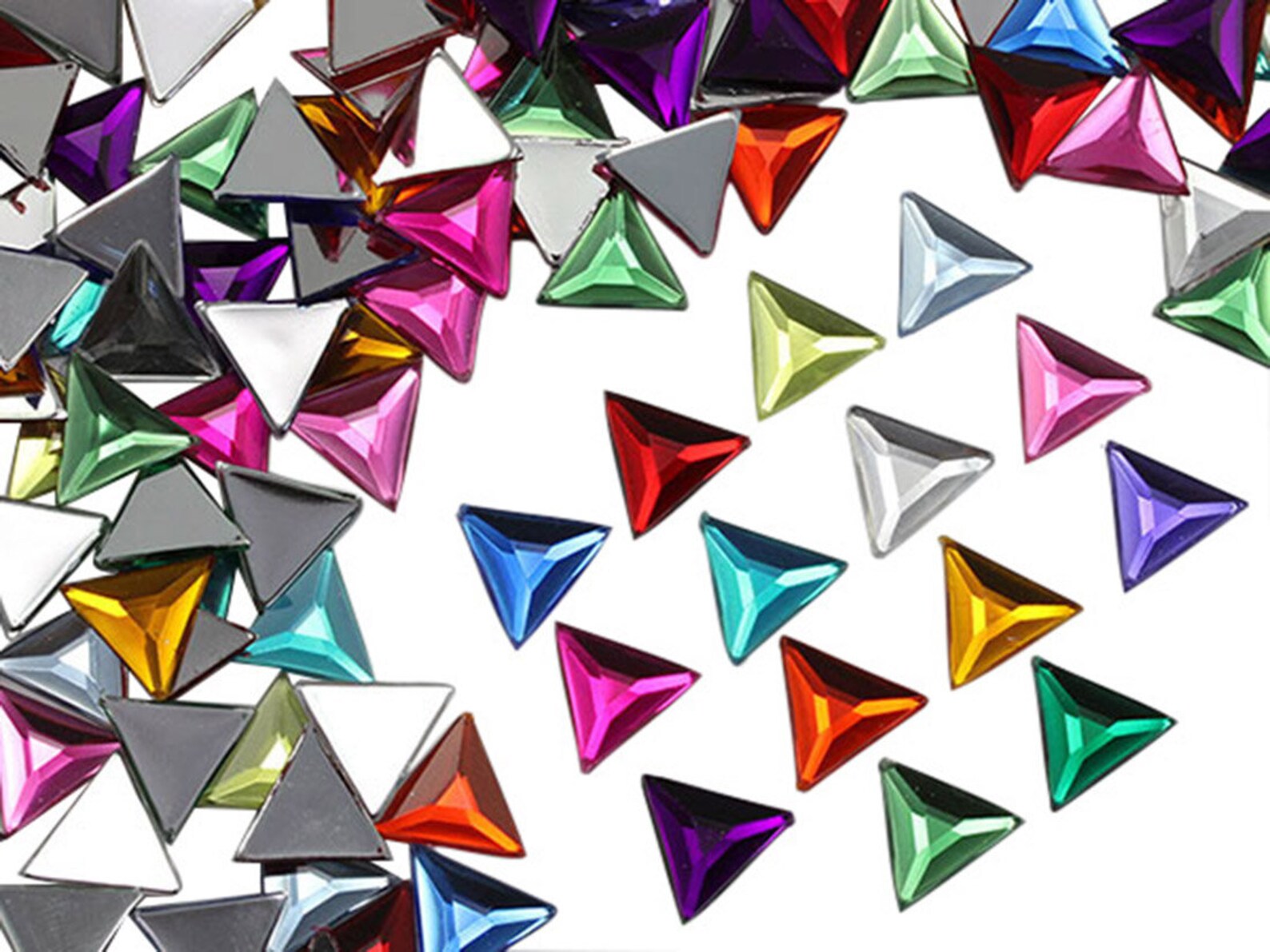 13mm 5mm Red Ruby Flat Back Triangle Acrylic Rhinestones Plastic Gems ...