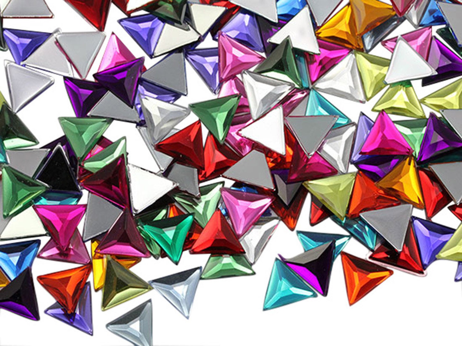 13mm 5mm Red Ruby Flat Back Triangle Acrylic Rhinestones Plastic Gems ...