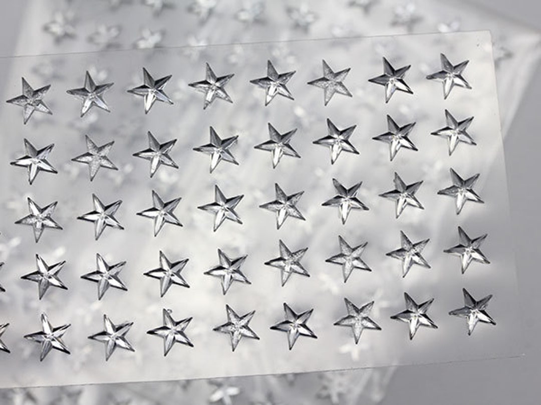 250 PCS Crystal Clear Acrylic Stick on Star Rhinestones Self Adhesive ...