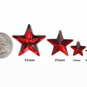 Crystal Clear Star Rhinestones Embelishments Flat Back Acrylic Plastic ...