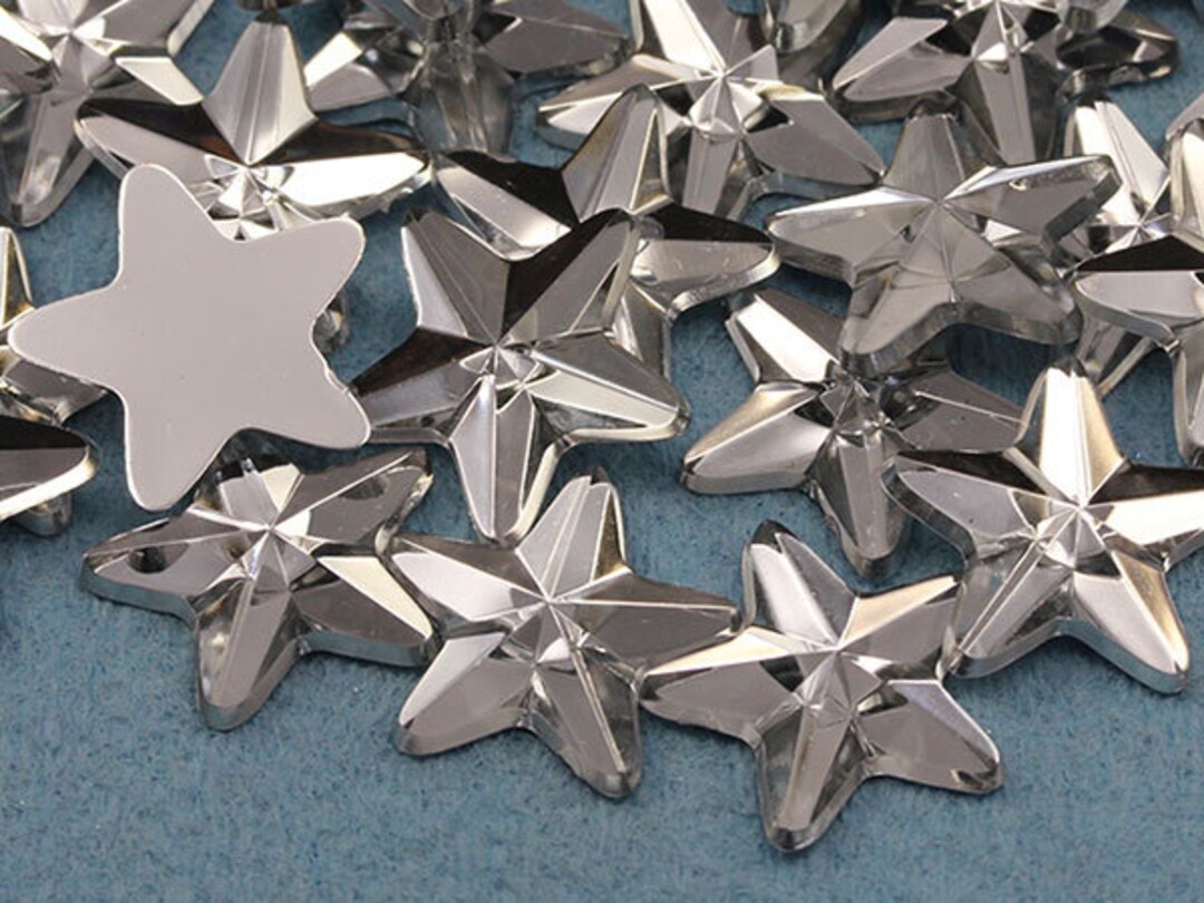 Crystal Clear Star Rhinestones Embelishments Flat Back Acrylic Plastic ...