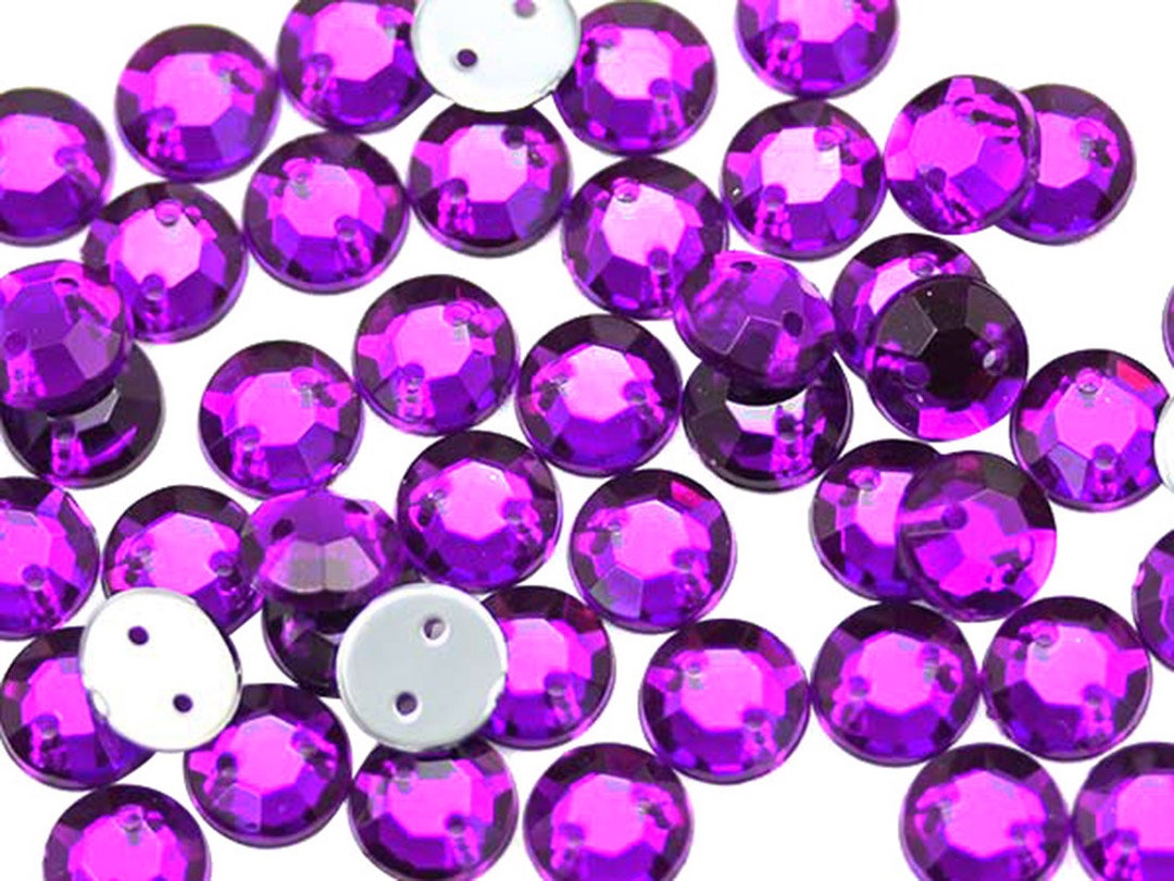 8mm 7mm Purple Amethyst H105 Loose Acrylic Sew on Rhinestones Beads ...