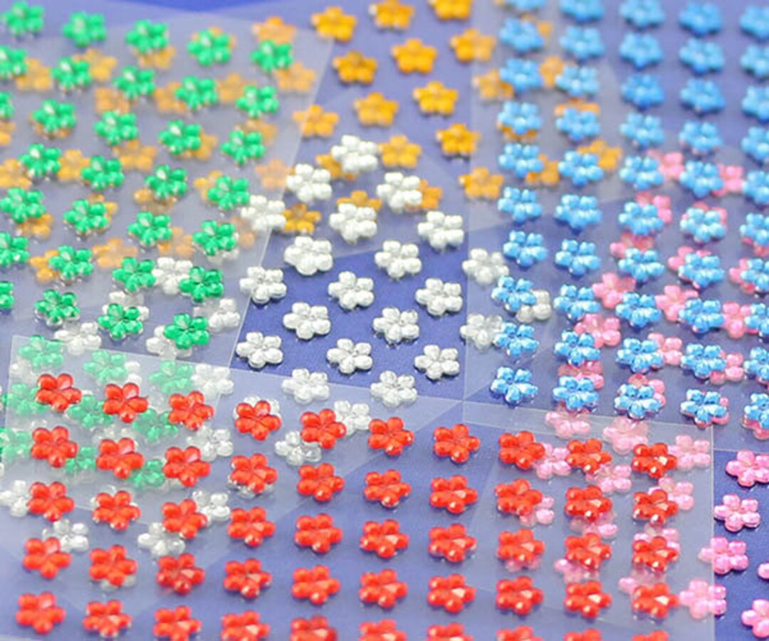 250PCS Stick on Flowers Rhinestones for Card and Invitations Body Art ...