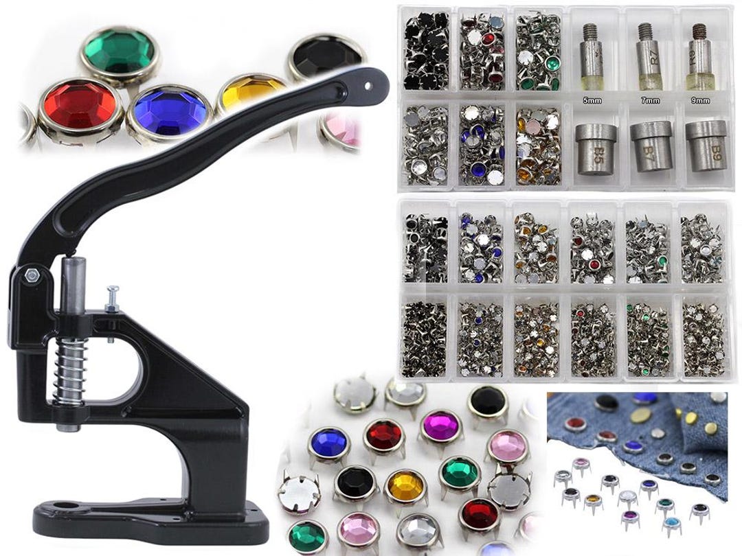 Bedazzler Stud Setter Starter Kit 1200 Rhinestone in Settings Studs in ...