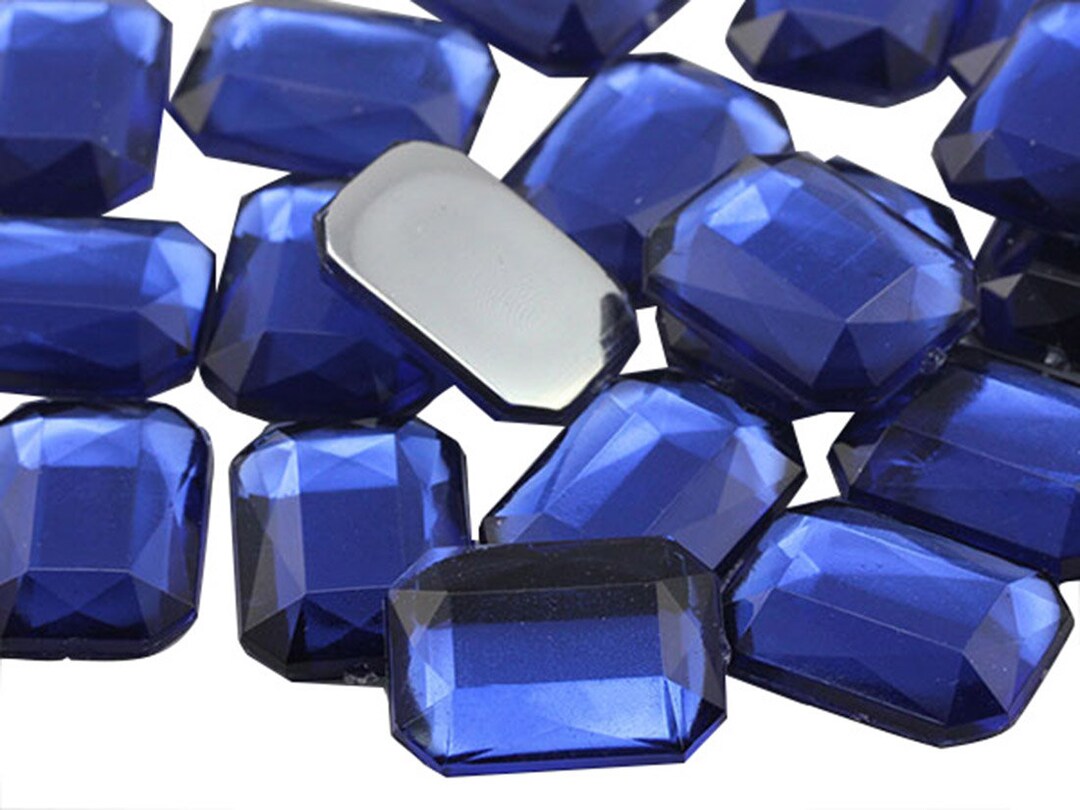 Royal Blue JG33 Flat Back Octagon Acrylic Rhinestones Plastic Gems ...