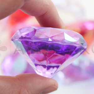 2PCS Large 60mm Plastic Diamonds AB 2 23/64 Coating Table Scatter ...