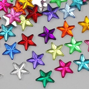 Crystal Clear Star Rhinestones Embelishments Flat Back Acrylic Plastic ...