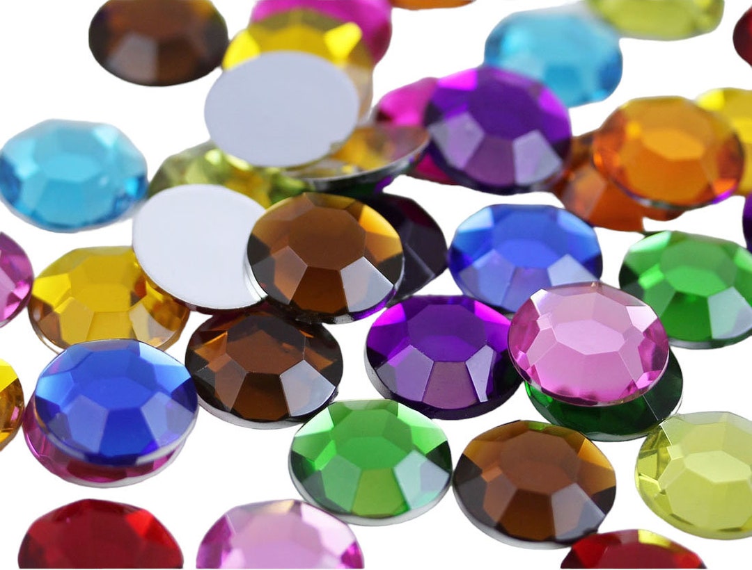 20pcs 20mm Flat Back Acrylic Rhinestones for Scrapbooking 25/32 ...