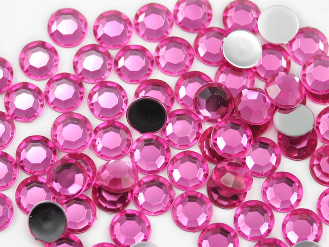 1000pcs Acrylic Rhinestones Flat Back Hot Pink Scrapbooking Jewelry ...