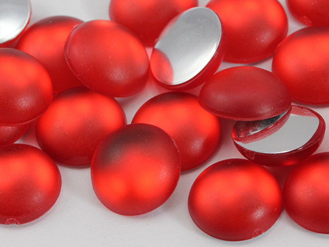 11mm Red Ruby Light Siam H527 Flat Back Frosted Matte Moonglow Lunasoft ...