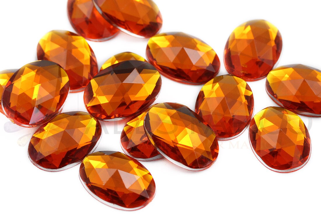 4PCS 40x30mm Large Flat Back Acrylic Oval Jewels Cosplay Embellishments ...