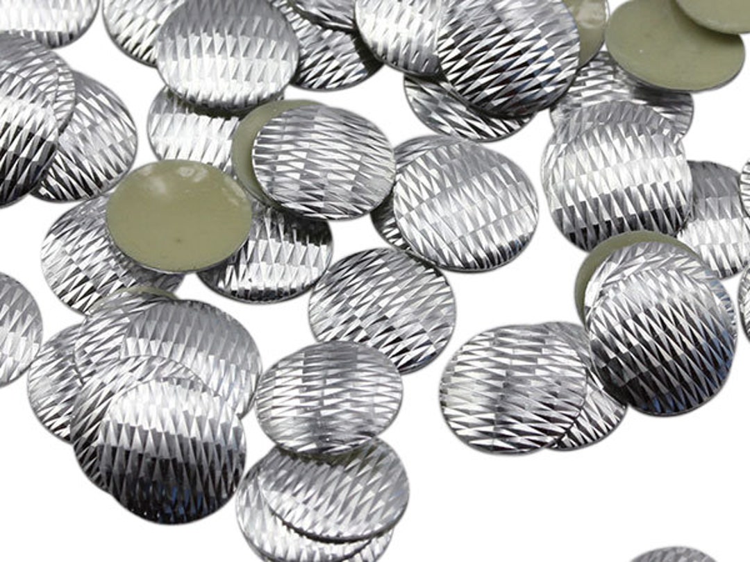 100PCS 6mm Metallic Round Hotfix Nailheads Iron on Studs Heat Set Gems ...