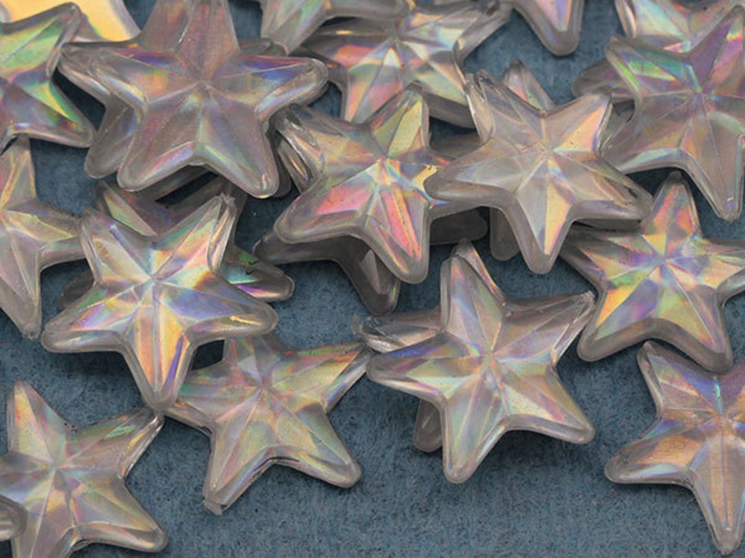 Crystal AB Star Rhinestones Embelishments 15mm Flat Back Acrylic ...