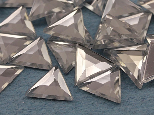 250PCS Crystal Clear Acrylic Stick on Triangle Rhinestones Self ...