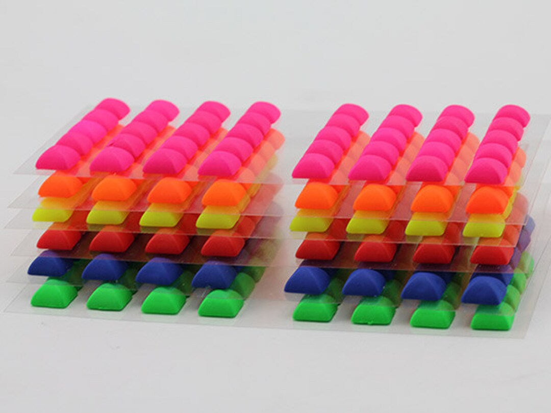 8mm Stick on Assorted Neon Colors Self Adhesive Wine Charms Pyramid ...