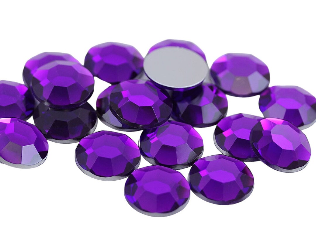 1000pcs Acrylic Rhinestones Flat Back Purple Amethyst Scrapbooking ...