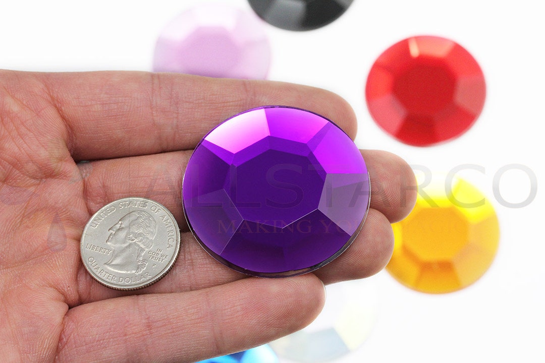 45mm 1-49/64" Large Acrylic Round Costume Plastic Gemstones ...