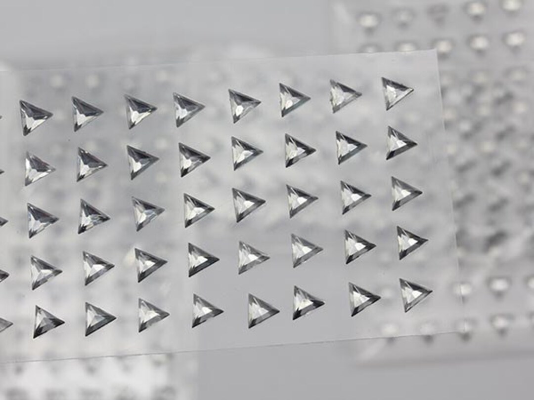 250PCS Crystal Clear Acrylic Stick on Triangle Rhinestones Self ...