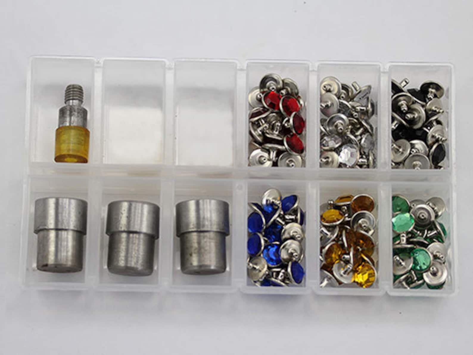 Rhinestone Rivet Stud Setter Kit - Includes Over 1000 Pieces Dies Hand ...