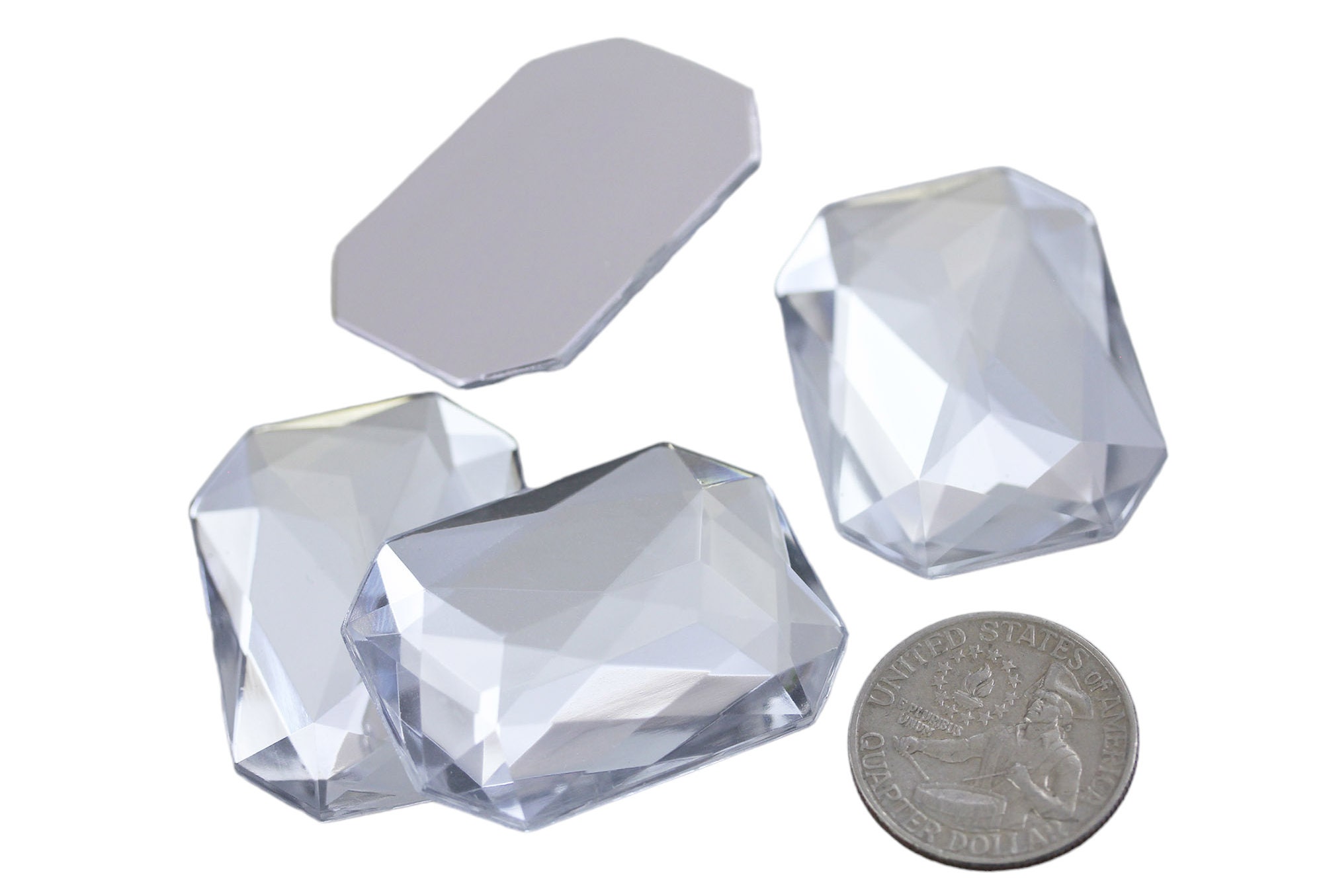 Large 40x30mm Flat Back Octagon Acrylic Rhinestones Plastic Gems ...