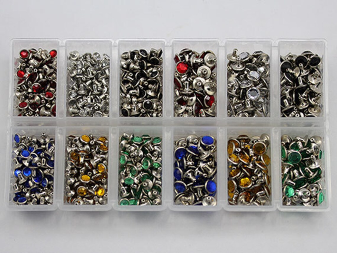 Rhinestone Rivet Stud Setter Kit - Includes Over 1000 Pieces Dies Hand ...