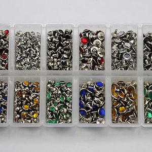 Rhinestone Rivet Stud Setter Kit - Includes Over 1000 Pieces Dies Hand ...