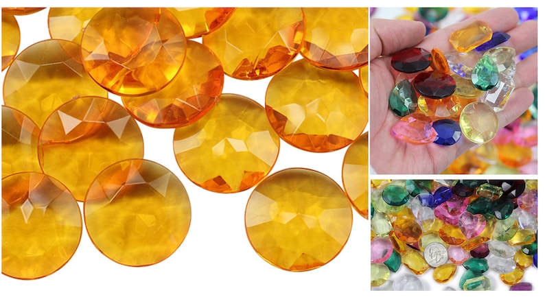 25PCS Round Pirate Treasure Gems Acrylic Plastic Jewels for | Etsy