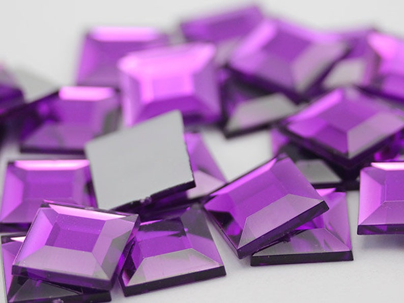 Assorted Colors Flat Back Square Acrylic Jewels Plastic Rhinestones ...