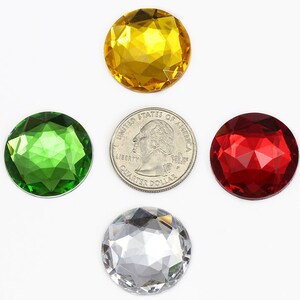 25mm Round Acrylic Jewels for Costume Making and Mosaic 1 Inch Flat ...