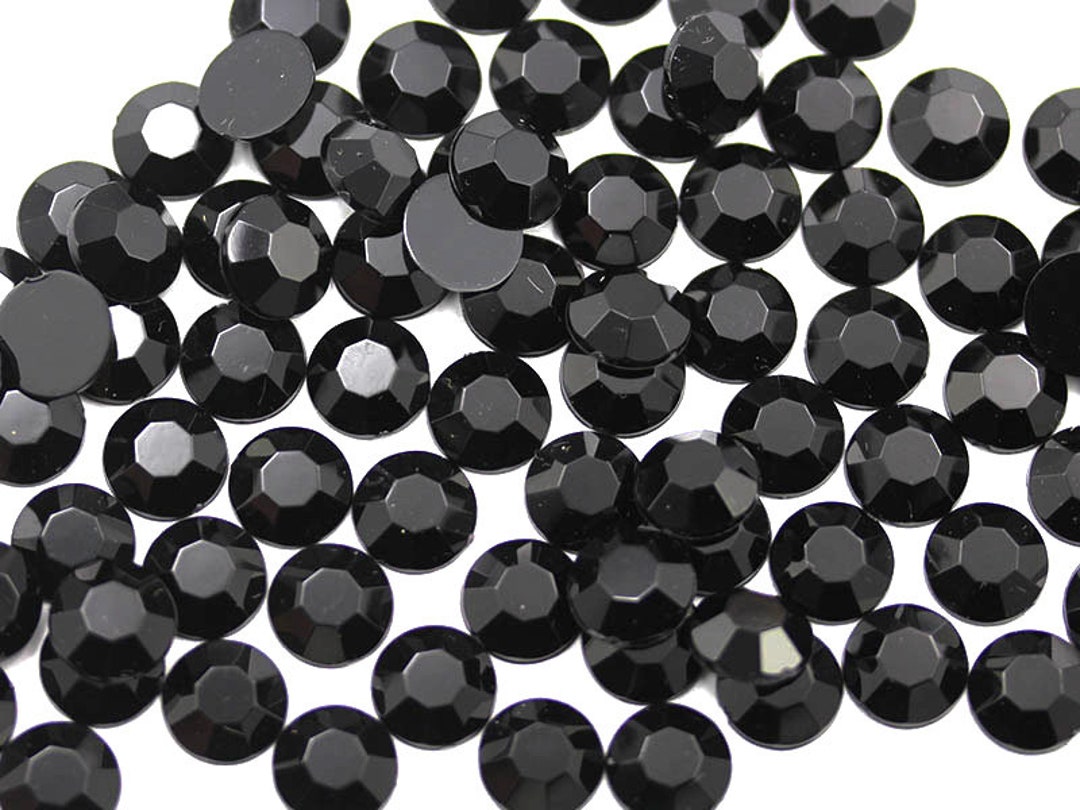 1000pcs Acrylic Rhinestones Flat Back Jet Black Scrapbooking Jewelry ...