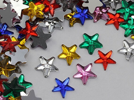 8mm 5mm Assorted Colors Star Rhinestones Embelishments Flat - Etsy