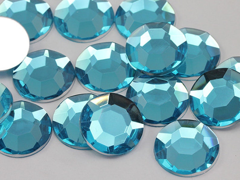 50pcs 15mm Flat Back Acrylic Rhinestones for Scrapbooking 19/32 ...