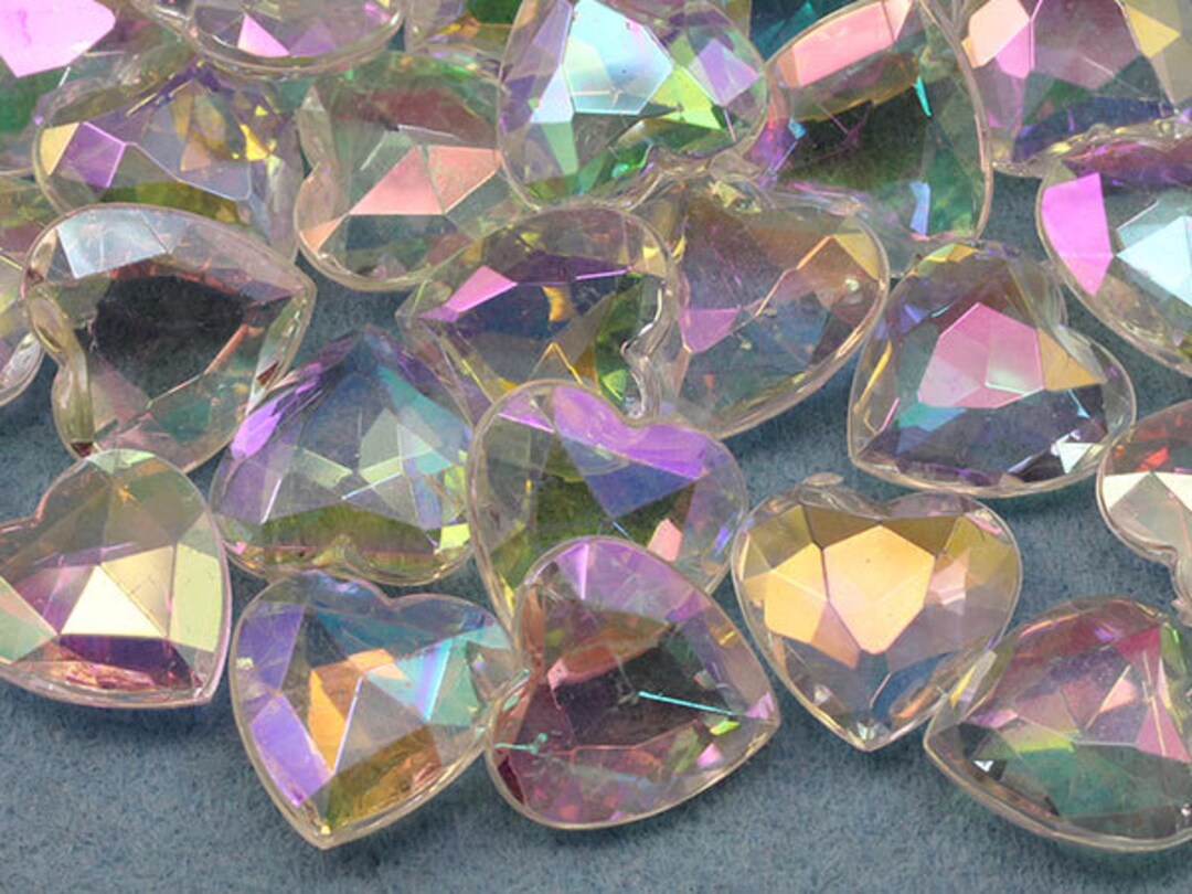 16mm Heart Decorating Gems AB Coating for Table Scatter - Etsy