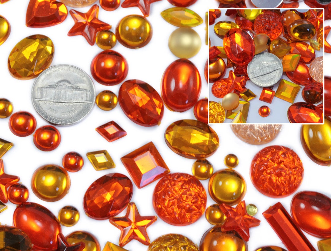 Orange Hyacinth Crafting Gems in Bulk Acrylic Flatback Rhinestones ...