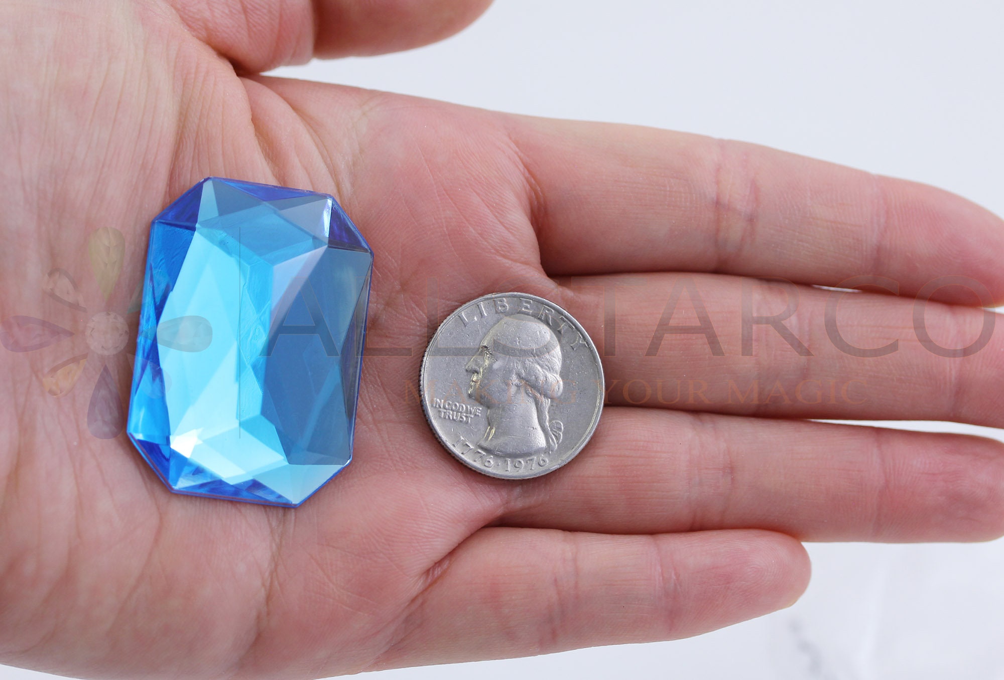 Large 40x30mm Flat Back Octagon Acrylic Rhinestones Plastic Gems ...