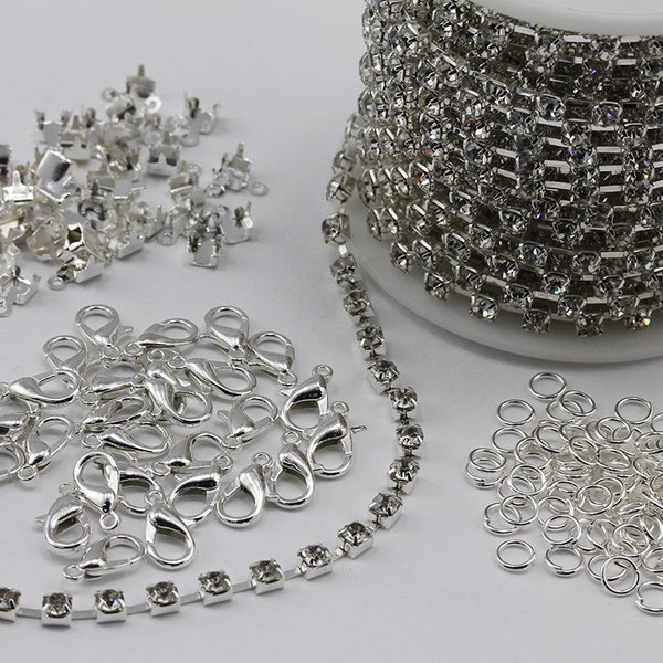 Rhinestone Cup Chain - Etsy
