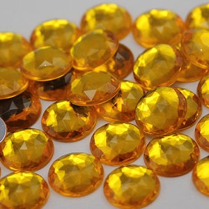 Assorted Colors Round Jewels High Quality Flat Back Round Plastic Gems ...