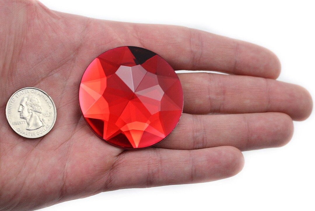 Large Red Ruby Round Acrylic Jewels Plastic Gems Cosplay Costumes ...