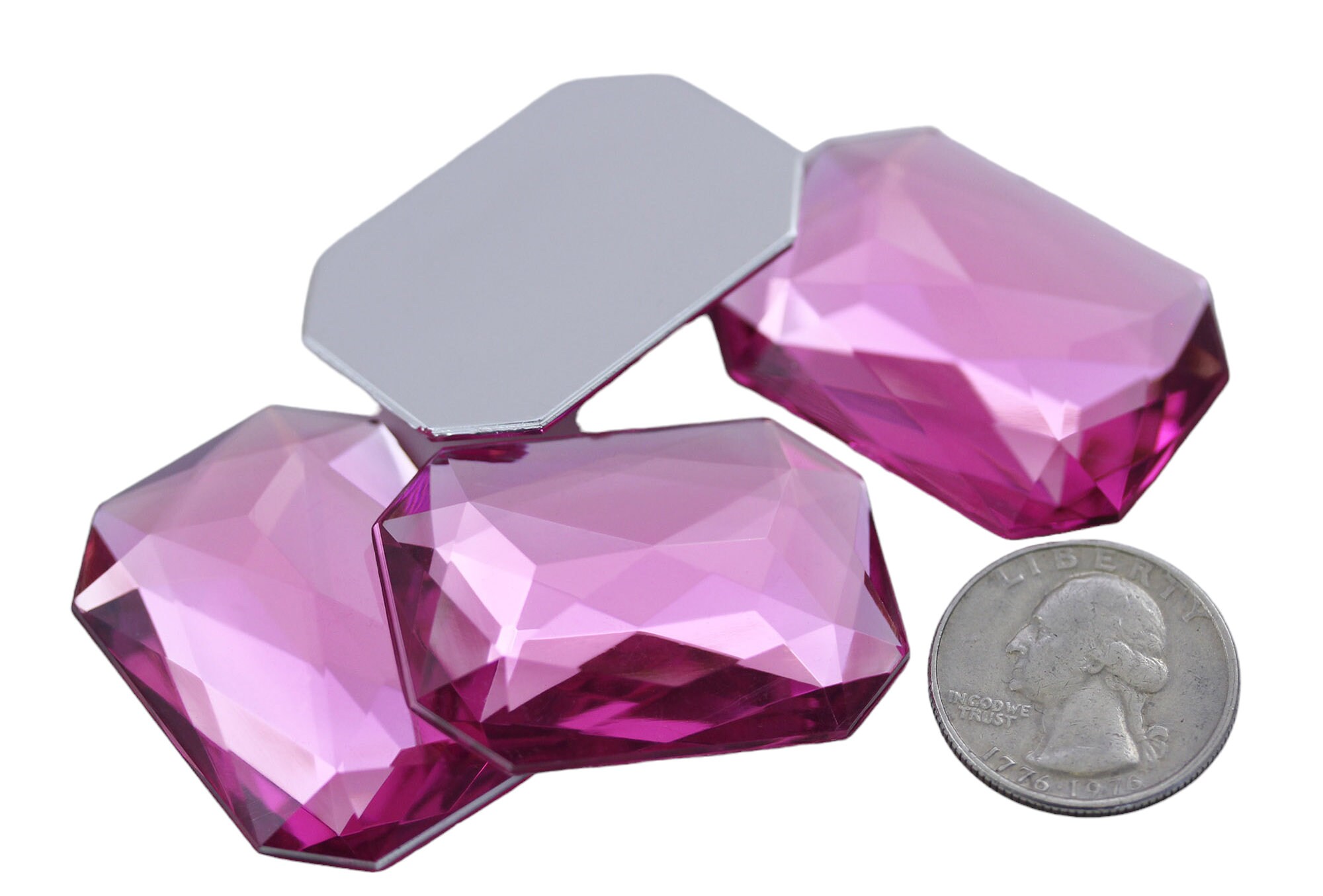 Large 40x30mm Flat Back Octagon Acrylic Rhinestones Plastic Gems ...