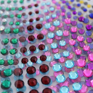 11 COLORS! 480PCS Self Adhesive Acrylic Rhinestones 4mm 6mm 8mm Plastic ...