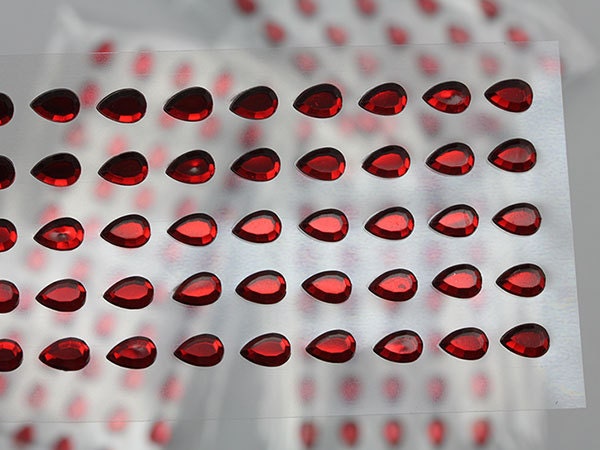 250PCS Red Ruby Acrylic Stick on Teardrop Rhinestones Self Adhesive ...