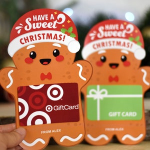 Printable Christmas Gingerbread Gift Card Holder (PDF) - Etsy
