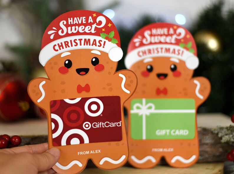Printable Christmas Gingerbread Gift Card Holder (PDF) - Etsy