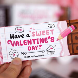 Printable Valentines Candy Bar Wrapper Class Mates Gift Small Gift for ...