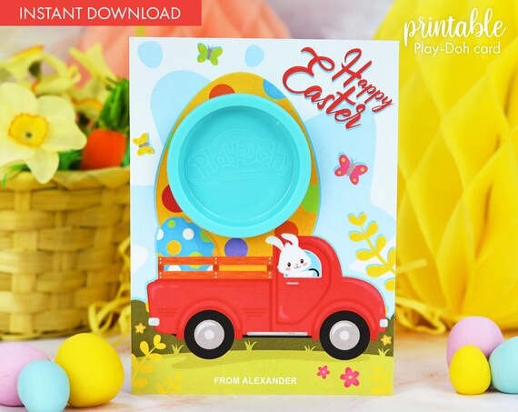 Play-Doh Easter Gift Card | Printable Class Easter Gifts | Non-candy ...