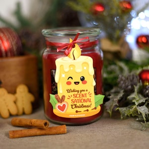 Printable Christmas Candle Gift Tag | Cute Candle Gift Tag Favor ...