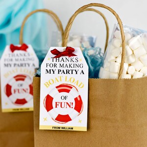 Printable Boat Birthday Party Gift Tag | Personalized Favor Tag ...